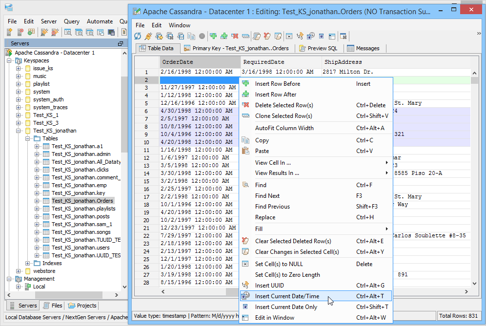 Apache Cassandra Database IDE Aqua Data Studio AquaFold