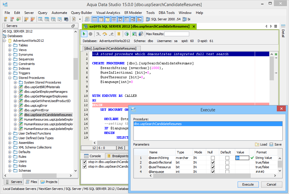 SQL Debugger How To Debug SQL Server Aqua Data Studio
