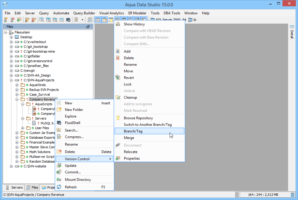 Aqua Data Studio: (SVN) Subversion Client - AquaFold Aqua Data Studio: (SVN) Subversion Client - AquaFold
