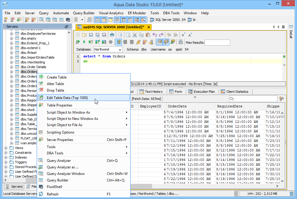 Table Data Editor Aqua Data Studio